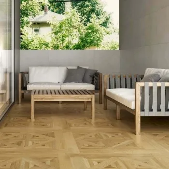 Galloway Walnut Brown Matt Parquet Wood Effect Paving Slabs | Walls ...