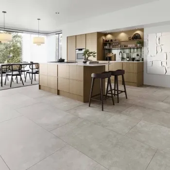 Genoa Ivory Matt Concrete Effect Wall and Floor Tiles 585x585 | Walls ...
