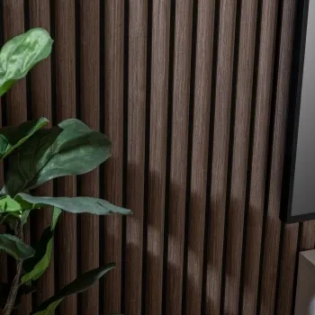 Trepanel® Walnut Brown Half Wall Wood Slat Panels | Walls & Floors