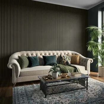 Trepanel Design® Curve Autumn Brown on Black Felt Acoustic Wood Slat ...