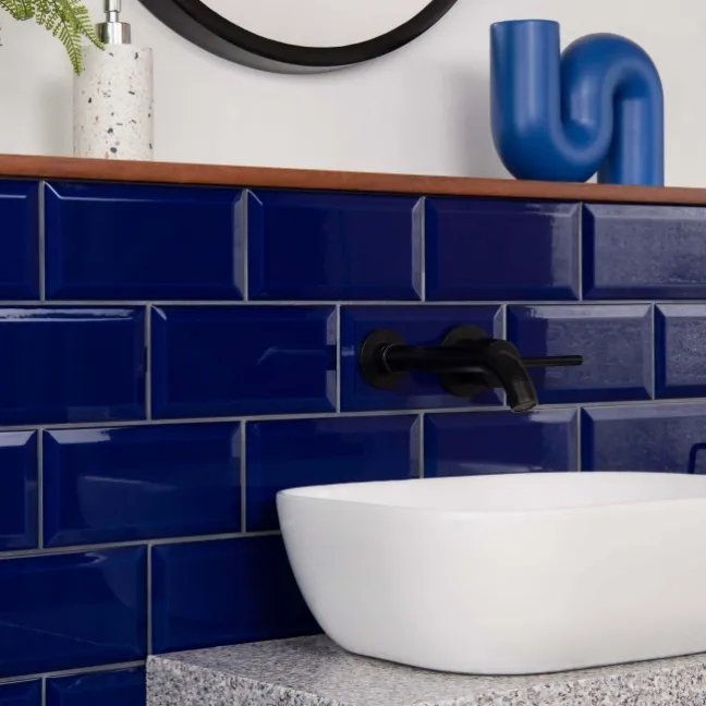 Metro Manor House Blue Gloss 200x100 Tiles | Walls and Floors