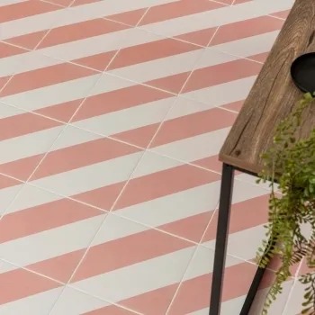 Zebra Pink and White Matt Striped Wall and Floor Tiles | Walls & Floors