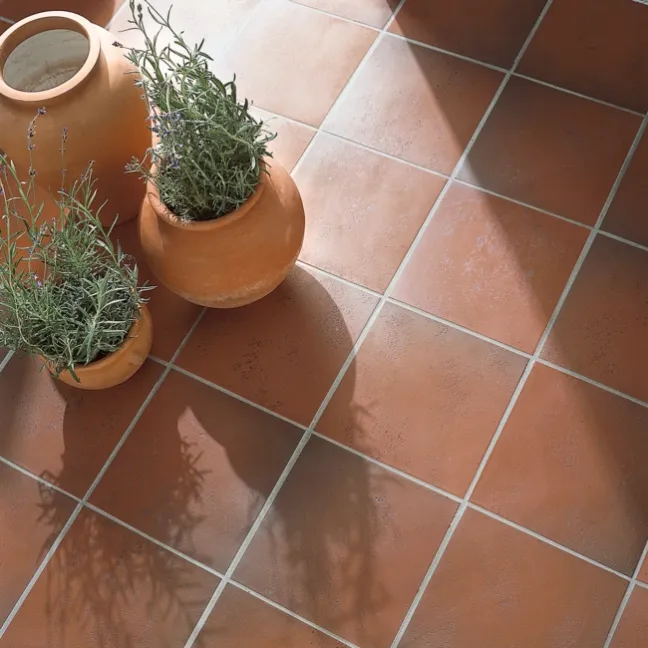 Aragon Flat 15x15 Red Quarry Tiles | Walls and Floors