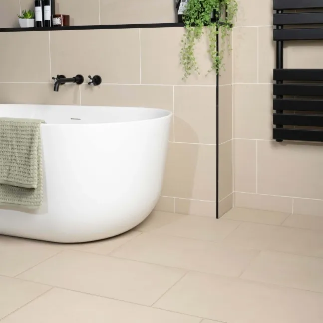 Lounge Matt Ivory Stone Effect Tiles | 600x300mm