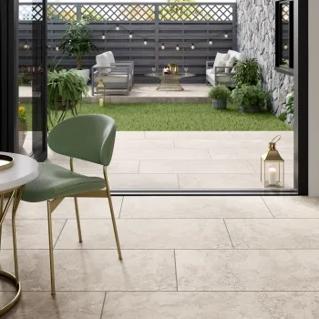 Mineral Grey Travertine Effect Porcelain 20mm Paving Slabs | Walls & Floors