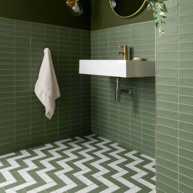 Hamlet Green Matt Brick Tiles | Walls and Floors