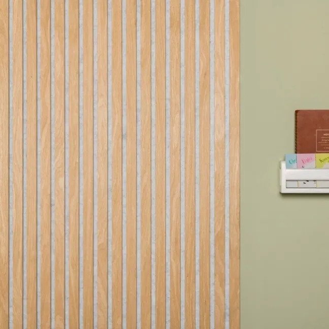 Trepanel® Oak Acoustic Wood Slat Panels Grey Felt | Walls & Floors