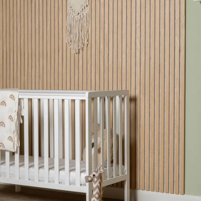 Trepanel® Oak Acoustic Wood Slat Panels Grey Felt | Walls & Floors