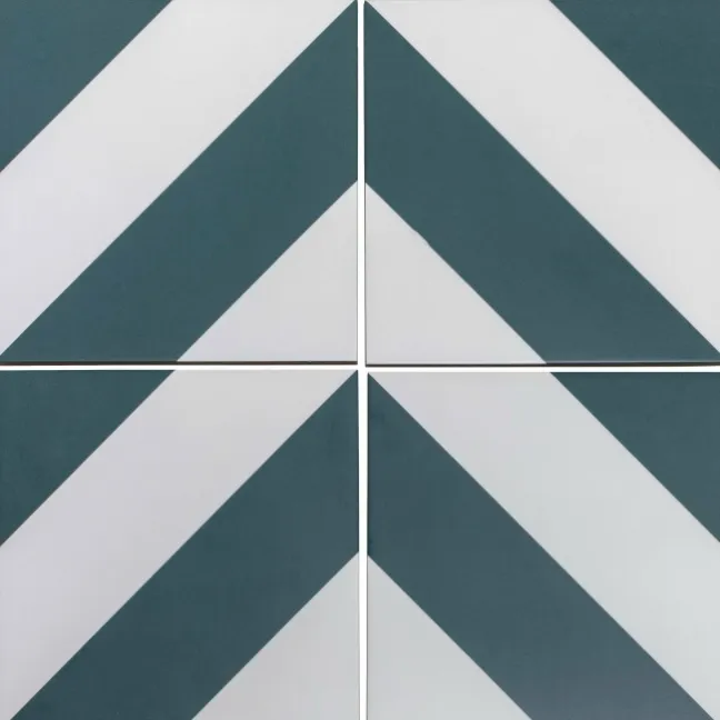 Zebra Green and White Matt Striped Wall and Floor Tiles | Walls & Floors