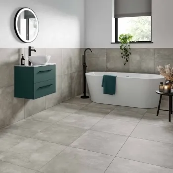 Azuma Matt Silver Grey Stone Effect Tile | 600x600mm
