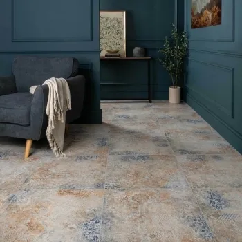 Floweret Floral Antique Multicolour Matt Patterned Floor Tiles | Walls ...
