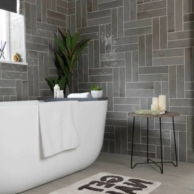 Faith Grey Gloss Porcelain Wall and Floor Tile | Walls and Floors