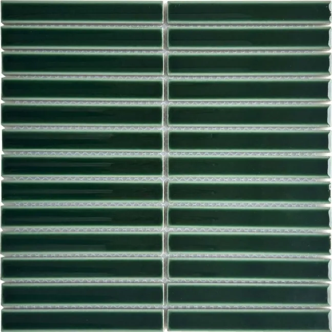Spirit Green Gloss Kitkat Mosaic Porcelain Tiles