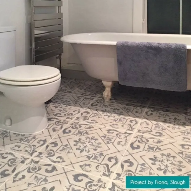 Harran Antique Vintage Blue Pattern Floor Tiles