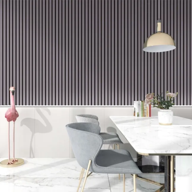 Trepanel® Carbon Grey Acoustic Wood Slat Panels | Walls & Floors