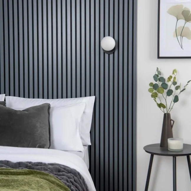Trepanel® Carbon Grey Acoustic Wood Slat Panels | Walls & Floors