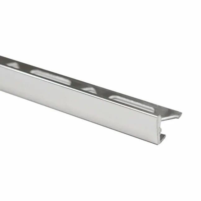 8mm Aluminium Straight Edge Silver Tile Trim | Walls and Floors