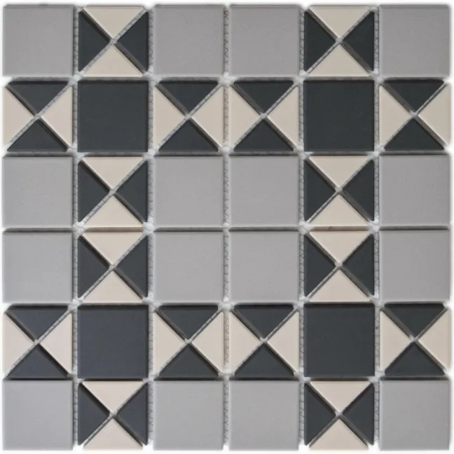 Churchill Monochrome Black & White Victorian Matt Tiles