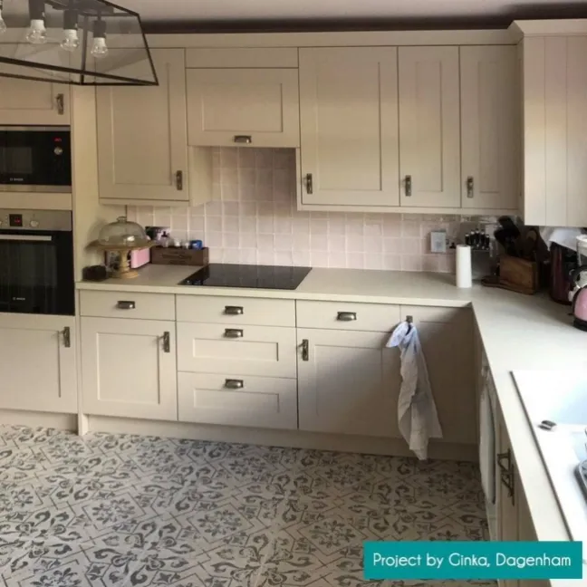 Harran Antique Vintage Blue Pattern Floor Tiles