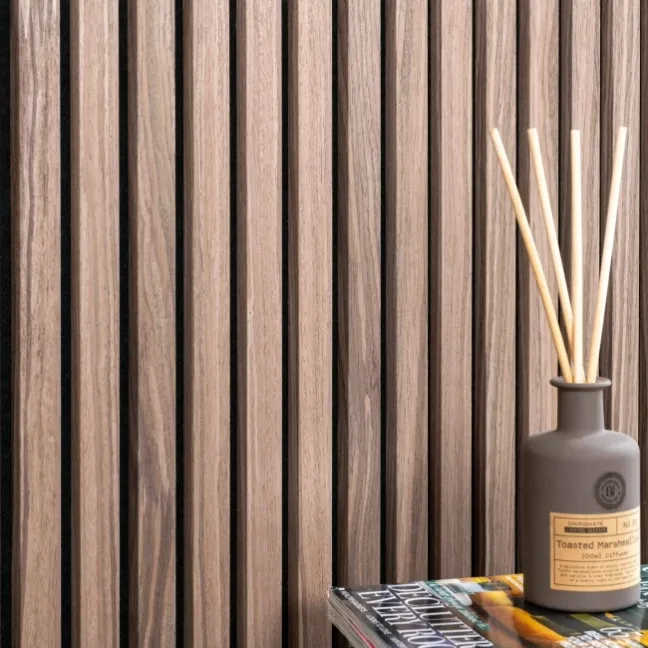 Trepanel® Autumn Brown Acoustic Wood Slat Panels | Walls & Floors