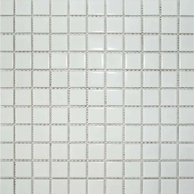 Pixel White Square Gloss 25x25 Mosaic Tiles