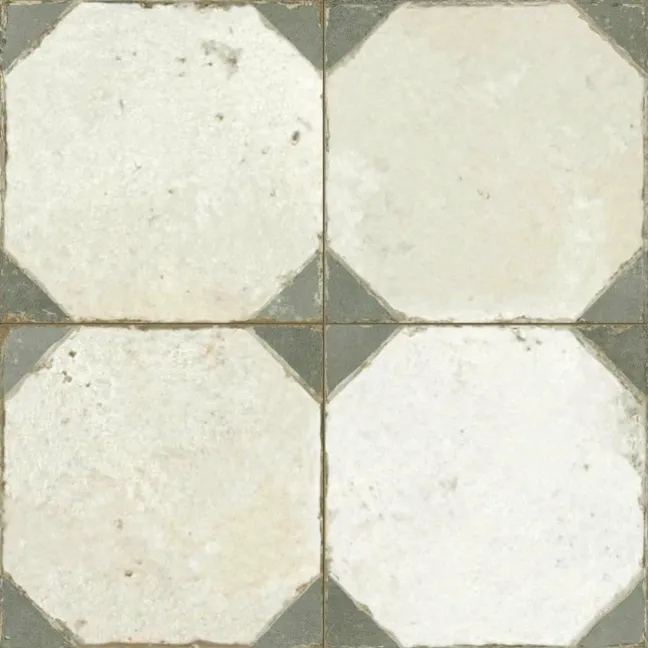 Octagon Effect Olive Green Matt Vintage Pattern Wall and Floor Tiles ...