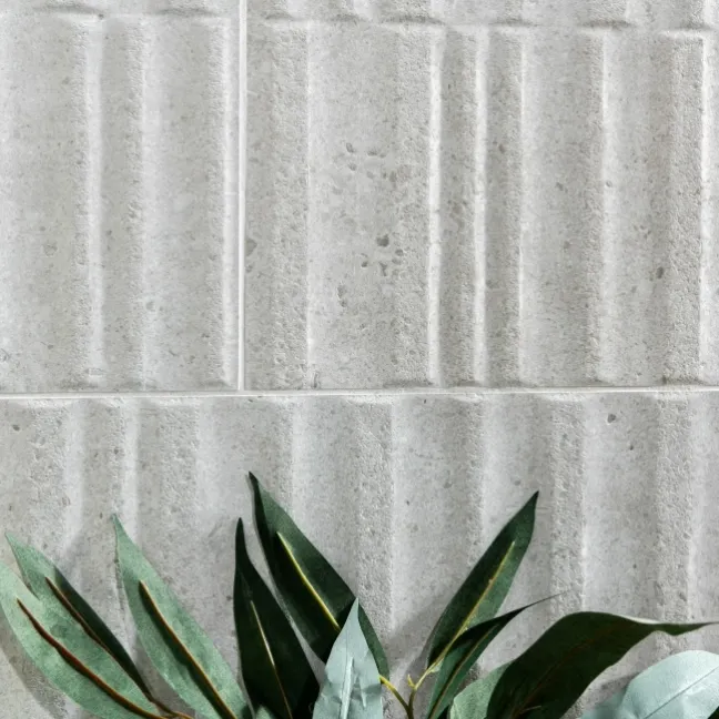 Dover Waves Light Grey Ceramic Stone Effect Wall Tiles