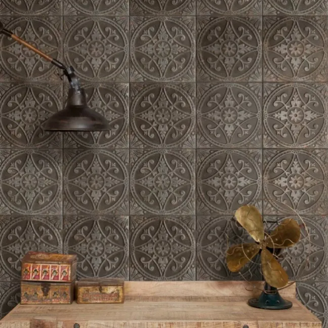 Embossed Metallic Pressed Patina Steel Tiles