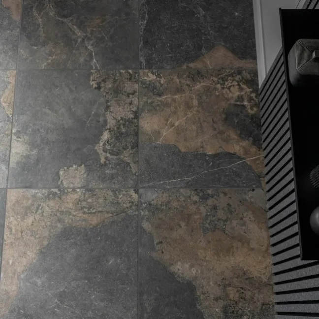 Jai Rustic Natural Black Slate Effect Tiles 600x600 | Walls & Floors