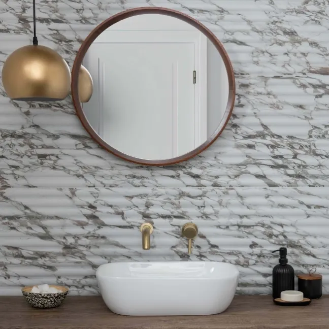 Indulgence White Calacatta Viola Fluted Decor Wall Tiles | Walls & Floors