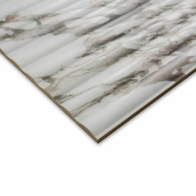 Indulgence White Calacatta Viola Fluted Decor Wall Tiles | Walls & Floors