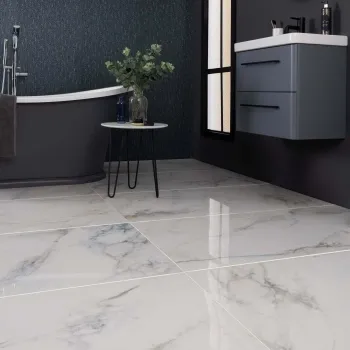 Deluxe Obsidian Ultra Black Gloss Marble Effect Wall and Floor Tiles