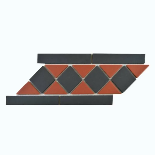 Churchill Crimson & Midnight Border Tiles | Walls and Floors