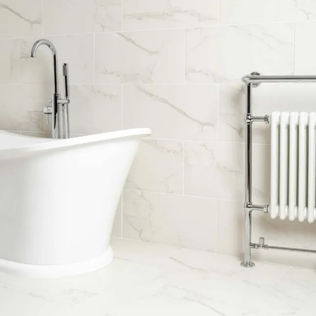 Cappella White Matt Marble Effect 600x300 Tiles | Walls & Floors