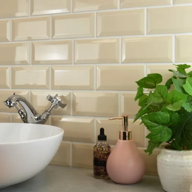 Victoria Gloss Cream Mini Metro Tiles | Walls and Floors
