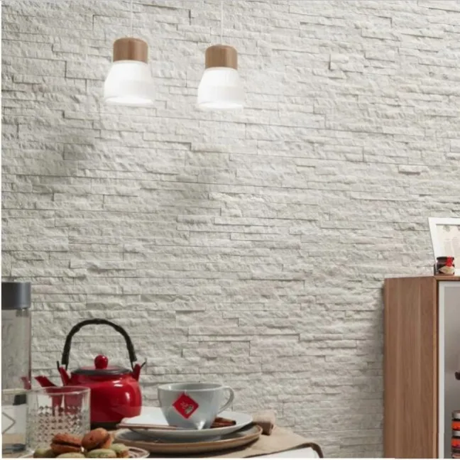 Crystal Moon White Split Face Tiles | Walls and Floors