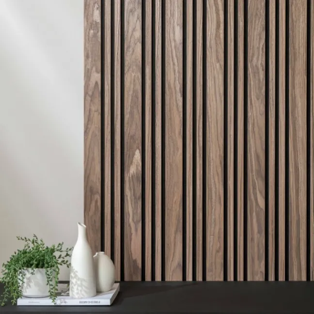 Trepanel Design® Multi-Width Autumn Brown on Black Felt Acoustic Wood ...