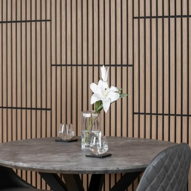 Trepanel® Smoked Oak Square Acoustic Wood Slat Panels | Walls & Floors