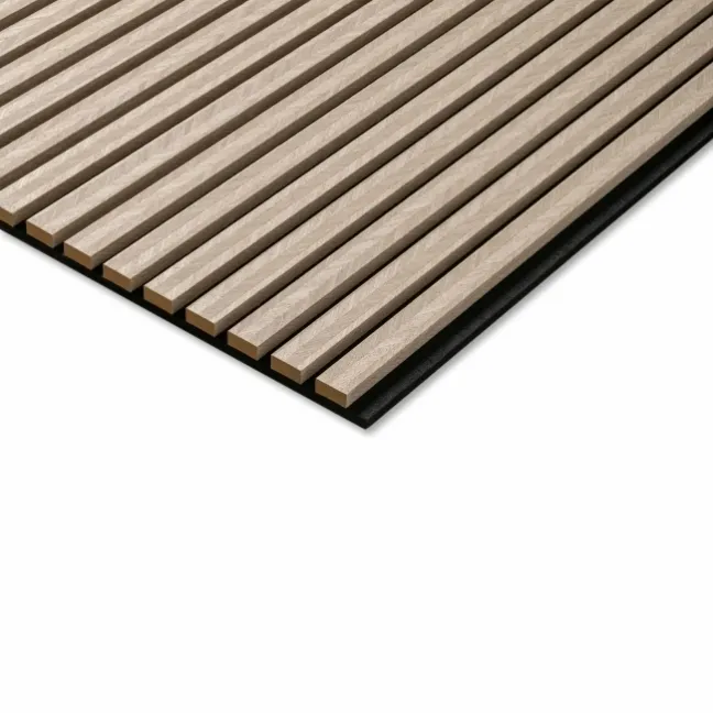 Trepanel® Chevron Hessian Beige Acoustic Wood Slat Panels | Walls & Floors