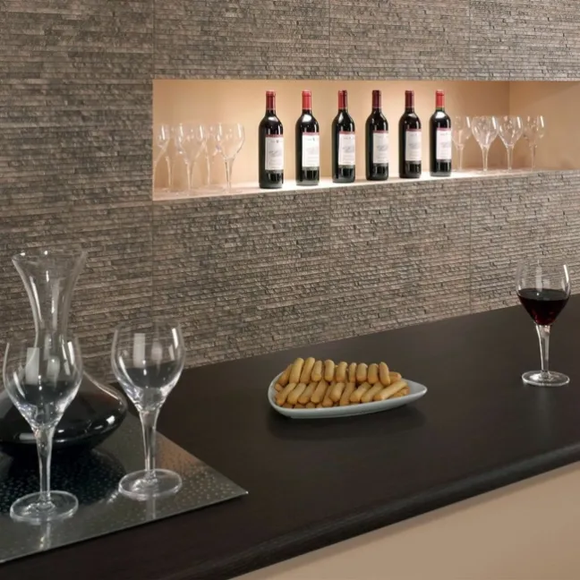 Waterfall Textured Marron Tiles | Walls and Floors