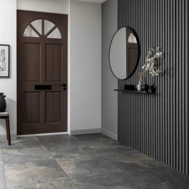 Trepanel Design Grey Slate on Black Felt Acoustic Panels