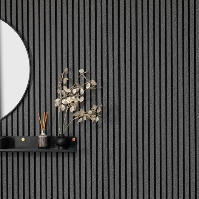 Trepanel Design Grey Slate on Black Felt Acoustic Panels