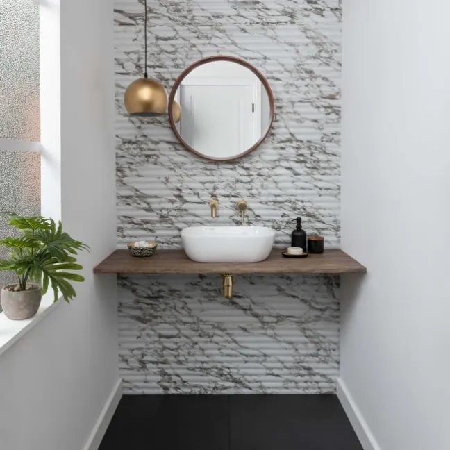 Indulgence White Calacatta Viola Fluted Decor Wall Tiles | Walls & Floors