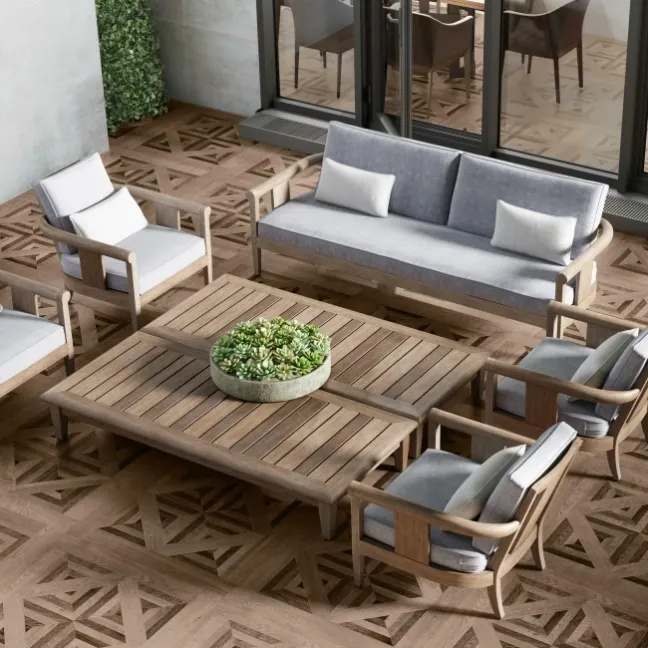 Galloway Walnut Brown Matt Parquet Wood Effect Paving Slabs | Walls ...