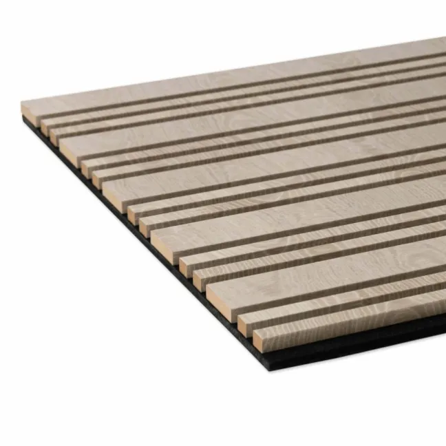 Trepanel Design® Multi-Width Beige Beech on Black Felt Acoustic Wood ...