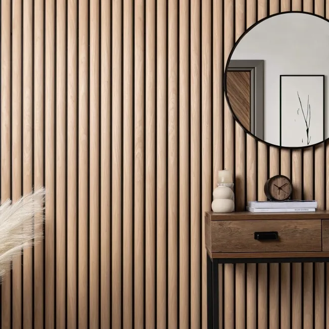 Trepanel Design® Curve Oak Acoustic Wood Slat Wall Panels | Walls & Floors