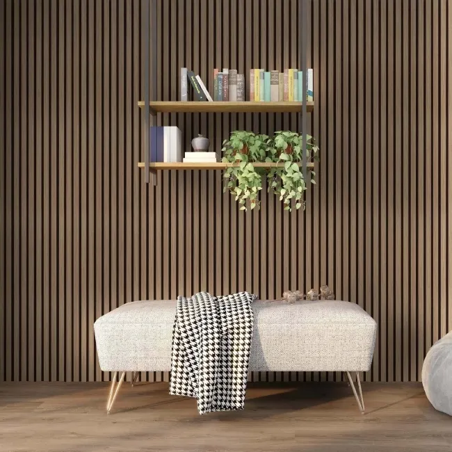 Trepanel® Smoked Oak Acoustic Wood Slat Panels | Walls & Floors
