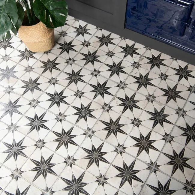 Cinders® Lux Star Noir Layer Tech Pattern Tile | Walls and Floors