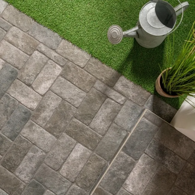 Tuscany Grey Cobble Brick Effect Tiles | Walls and Floors