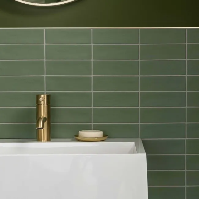 Hamlet Green Matt Brick Tiles | Walls and Floors